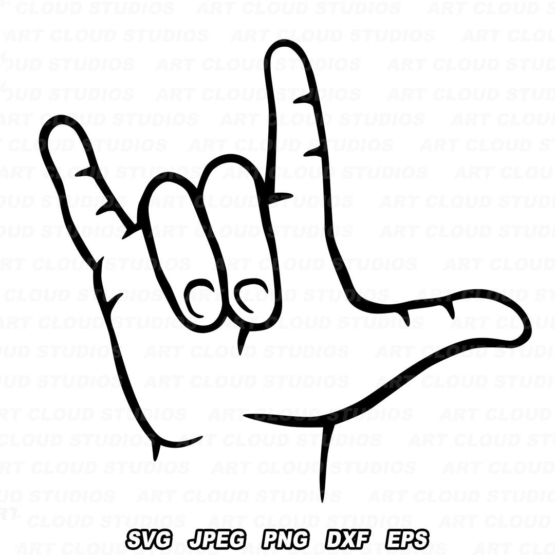 I Love You Hand Sign SVG, Sign Language Png, ASL Cut Files, Silhouette ...