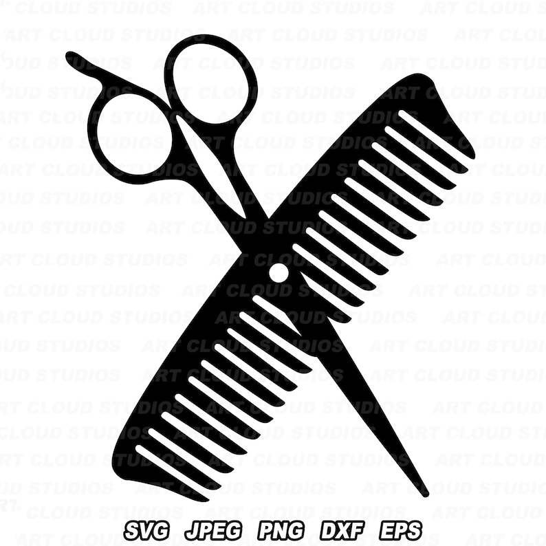 Barber Comb and Scissors SVG, Barber SVG, Hair Stylist Cut File, Jpeg ...