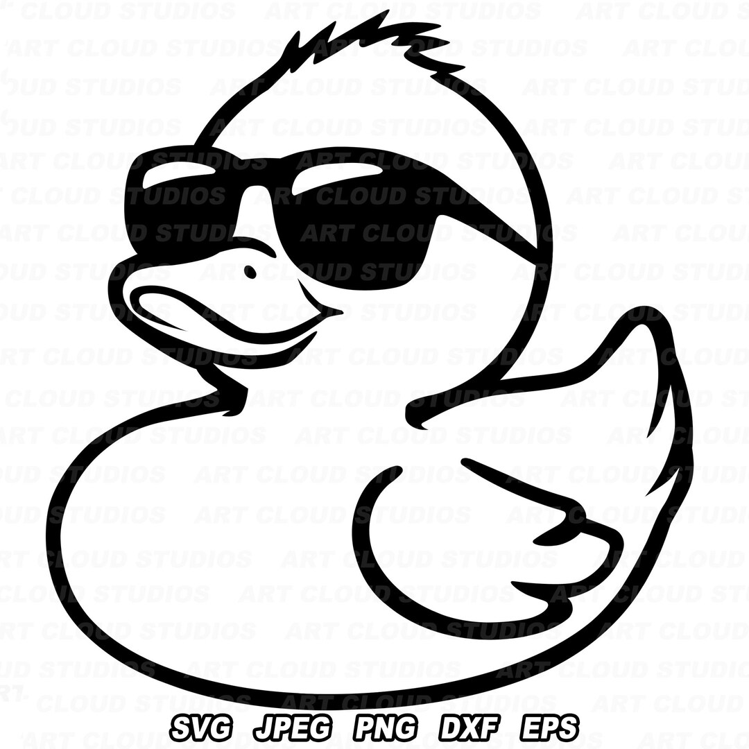 Duck With Sunglasses SVG, Rubber Duck Png, Cool Bath Duck Cut Files ...