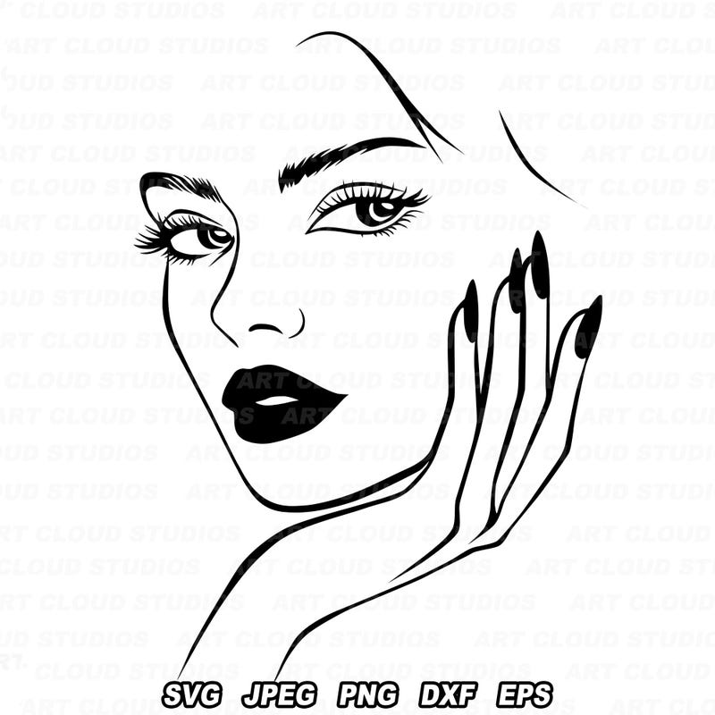 Woman Face Svg - Etsy