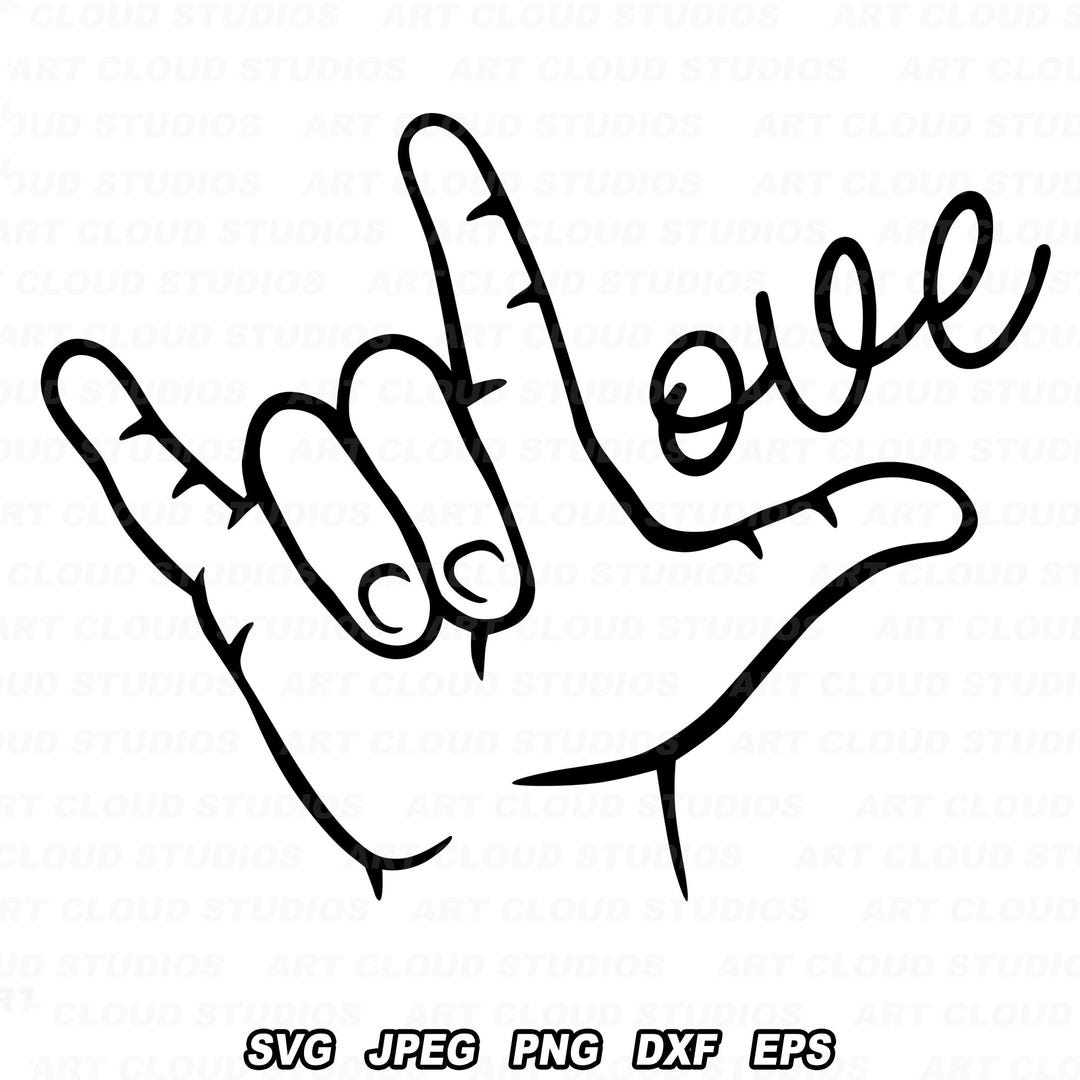 Love Hand Sign SVG, I Love You Sign Language Png, ASL Cut Files ...