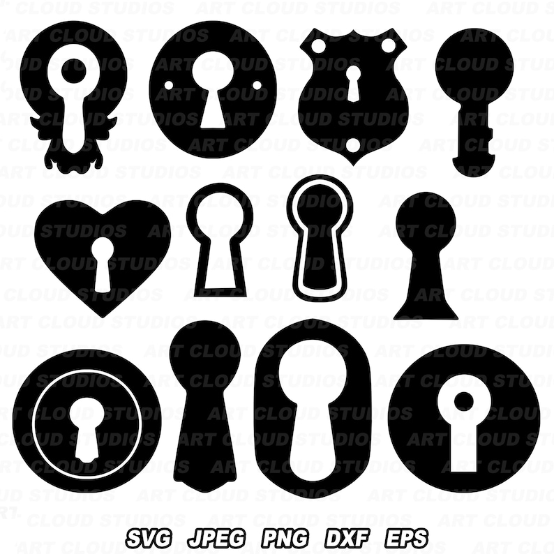 Keyhole Symbol SVG, Key Hole Cut Files, Keyhole Silhouette Bundle PNG ...
