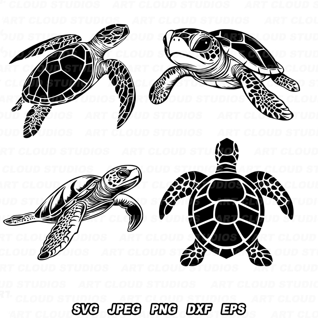 Turtle SVG, Sea Turtles Png, Tortoise Cut Files, Tropical Ocean ...