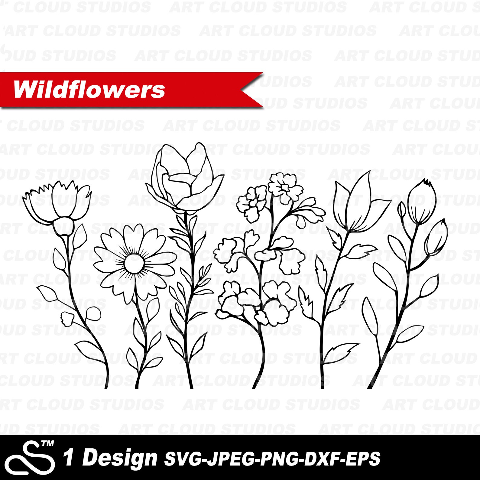 Wildflowers SVG, Floral SVG, Wild Flower PNG, Flower Jpeg, Wildflower ...