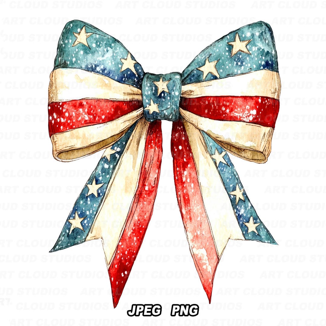 Coquette Bow American PNG, 4th of July Sublimation Clip Art, Freedom ...