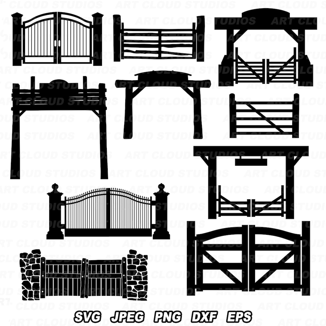 Ranch Gate SVG, Ranch Gate Silhouette, Gate Bundle PNG, Farm Gate SVG ...