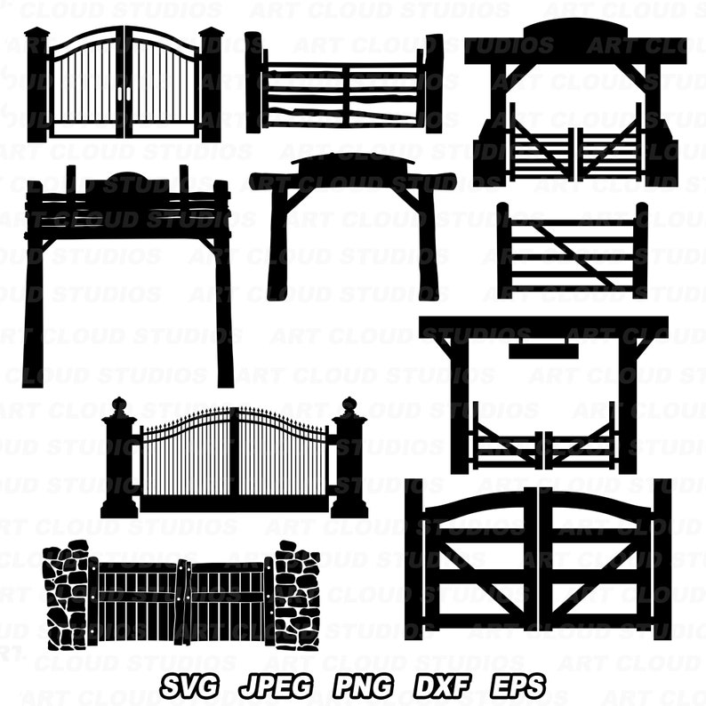 Ranch Gate SVG, Ranch Gate Silhouette, Gate Bundle PNG, Farm Gate SVG ...