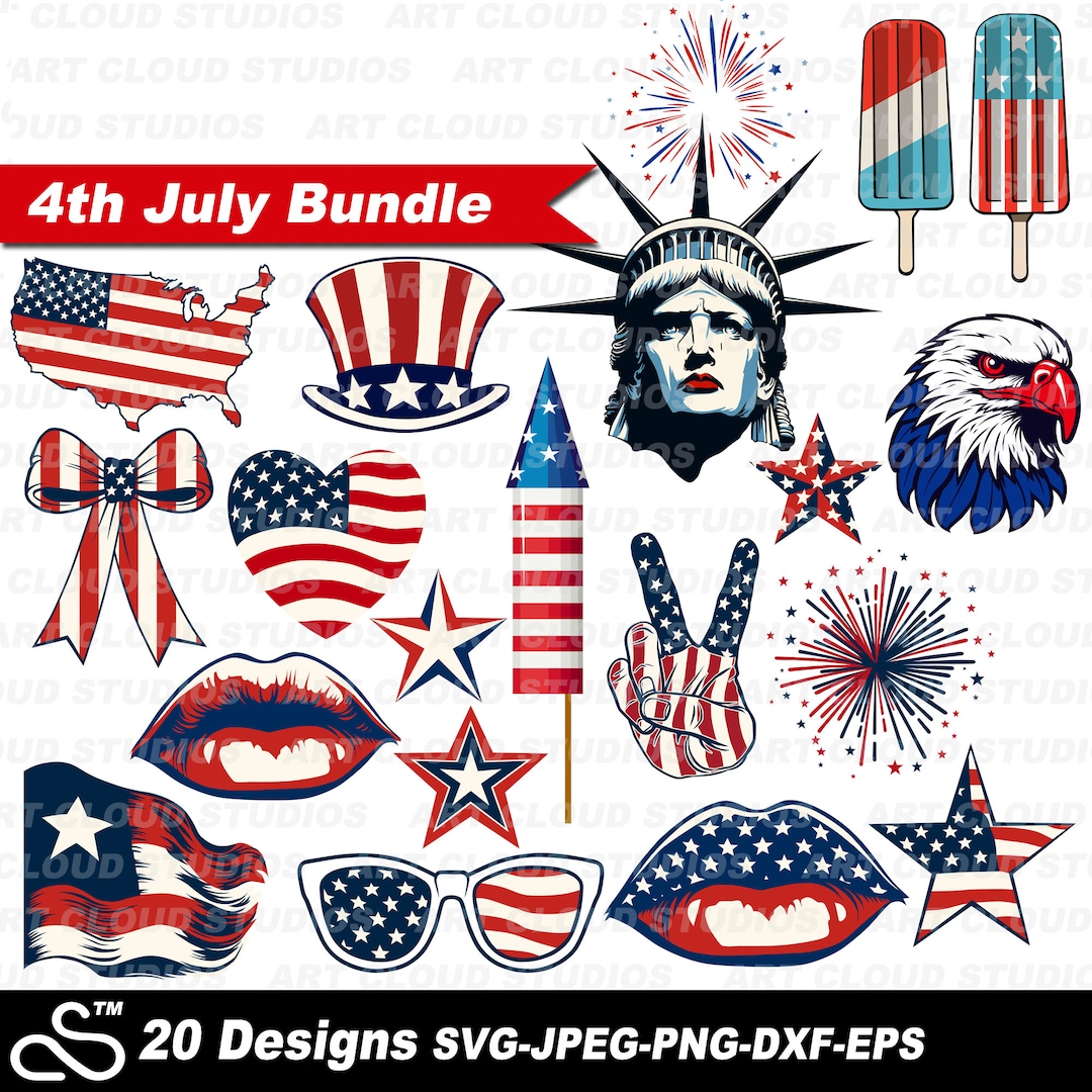 4th of July SVG Bundle, July 4th Svg Cut File, Fourth of July PNG ...