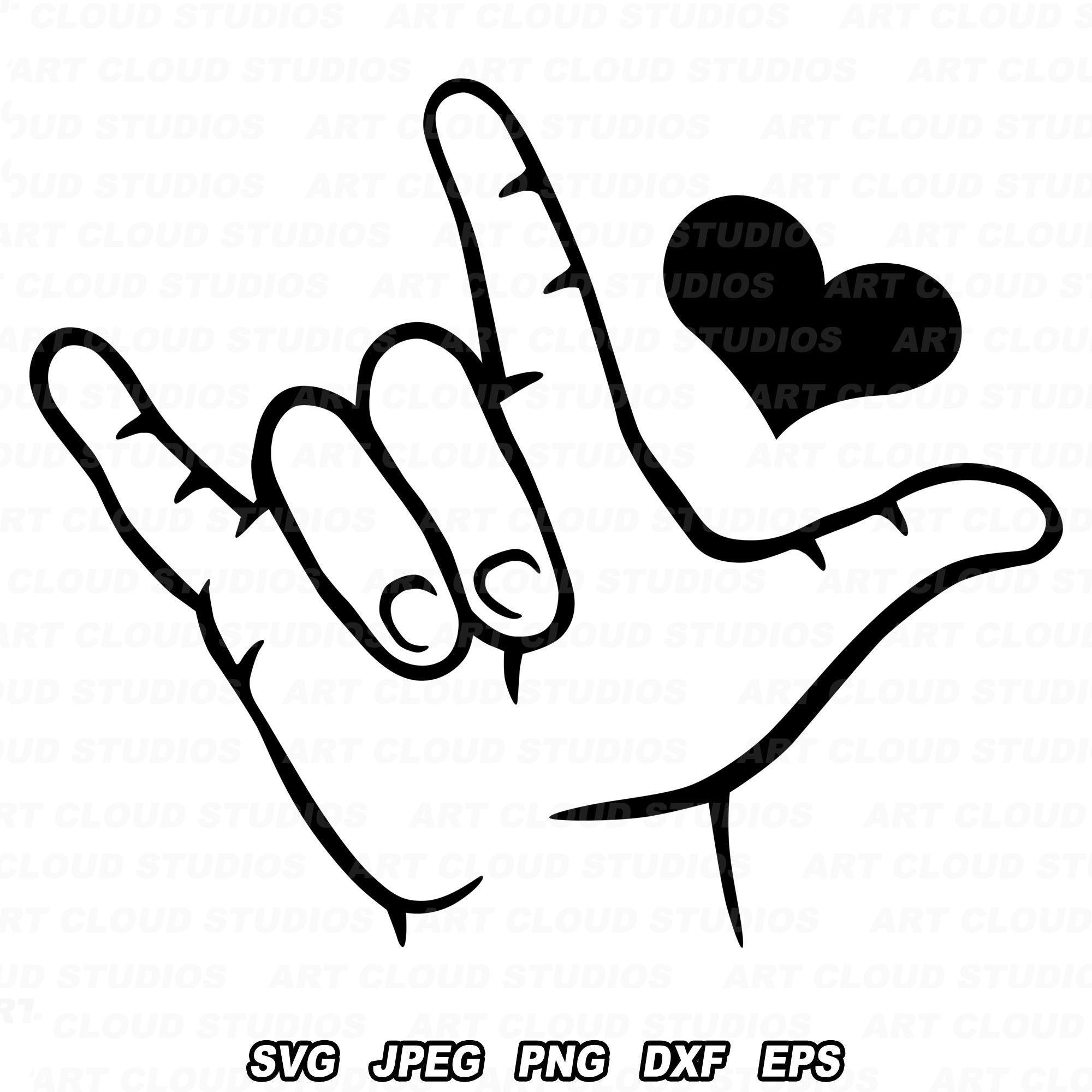 I Love You Hand Sign SVG, Sign Language Png, Cut Files, Heart ASL ...