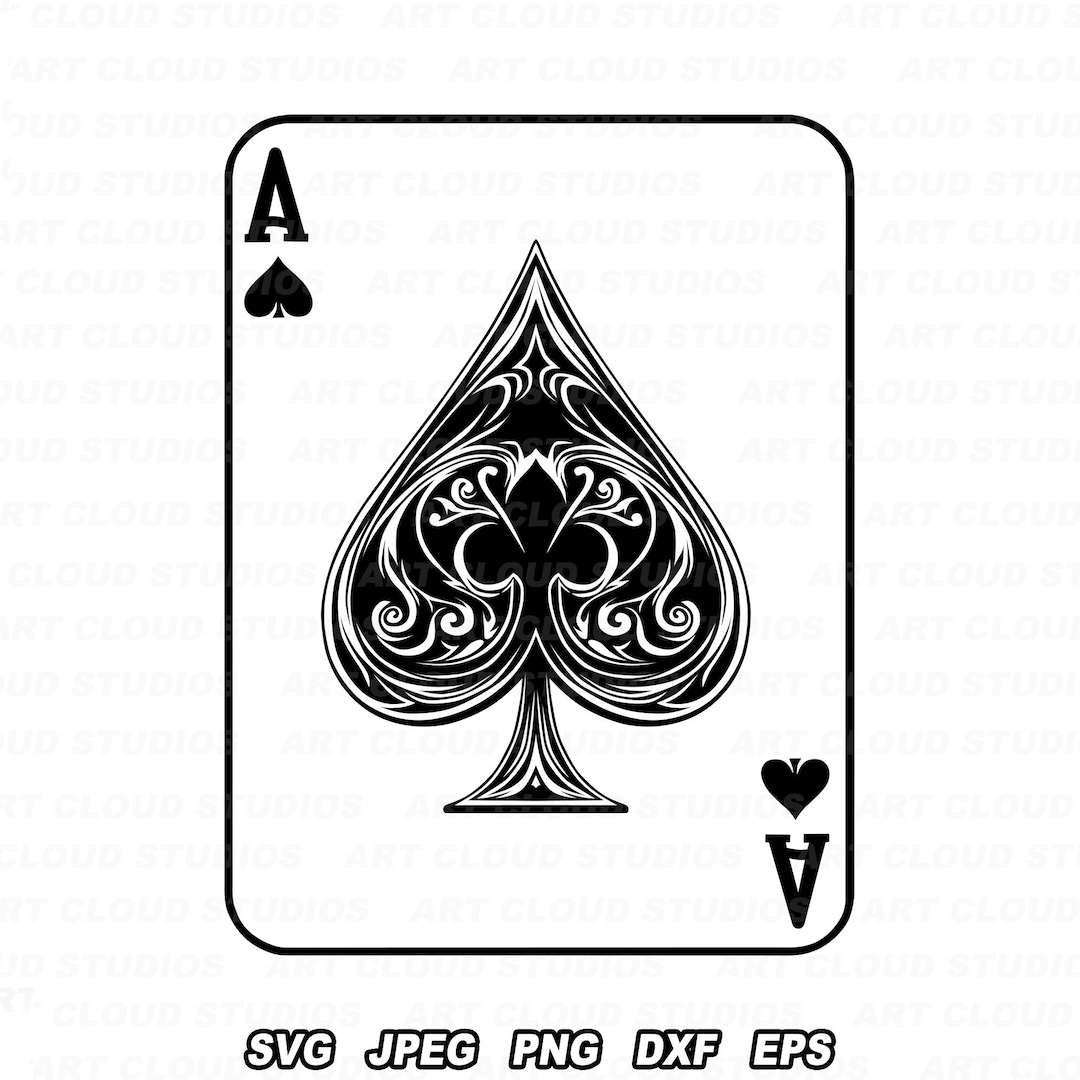 Ace of Spades SVG, Playing Cards SVG, Cut File, Jpeg, Ace Clipart ...