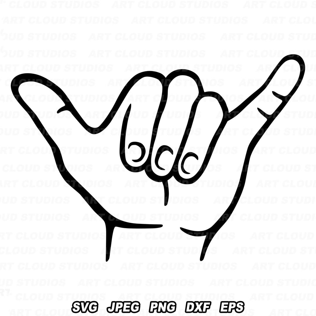 Hang Loose SVG, Shaka Hand Png, Mahalo Hand Cut Files, Hawaii Aloha ...
