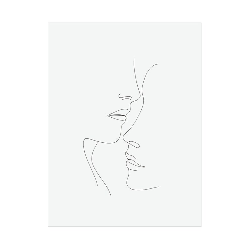 Intimate Faces Line Art Print Modern Wall Art Minimalist Illustration ...