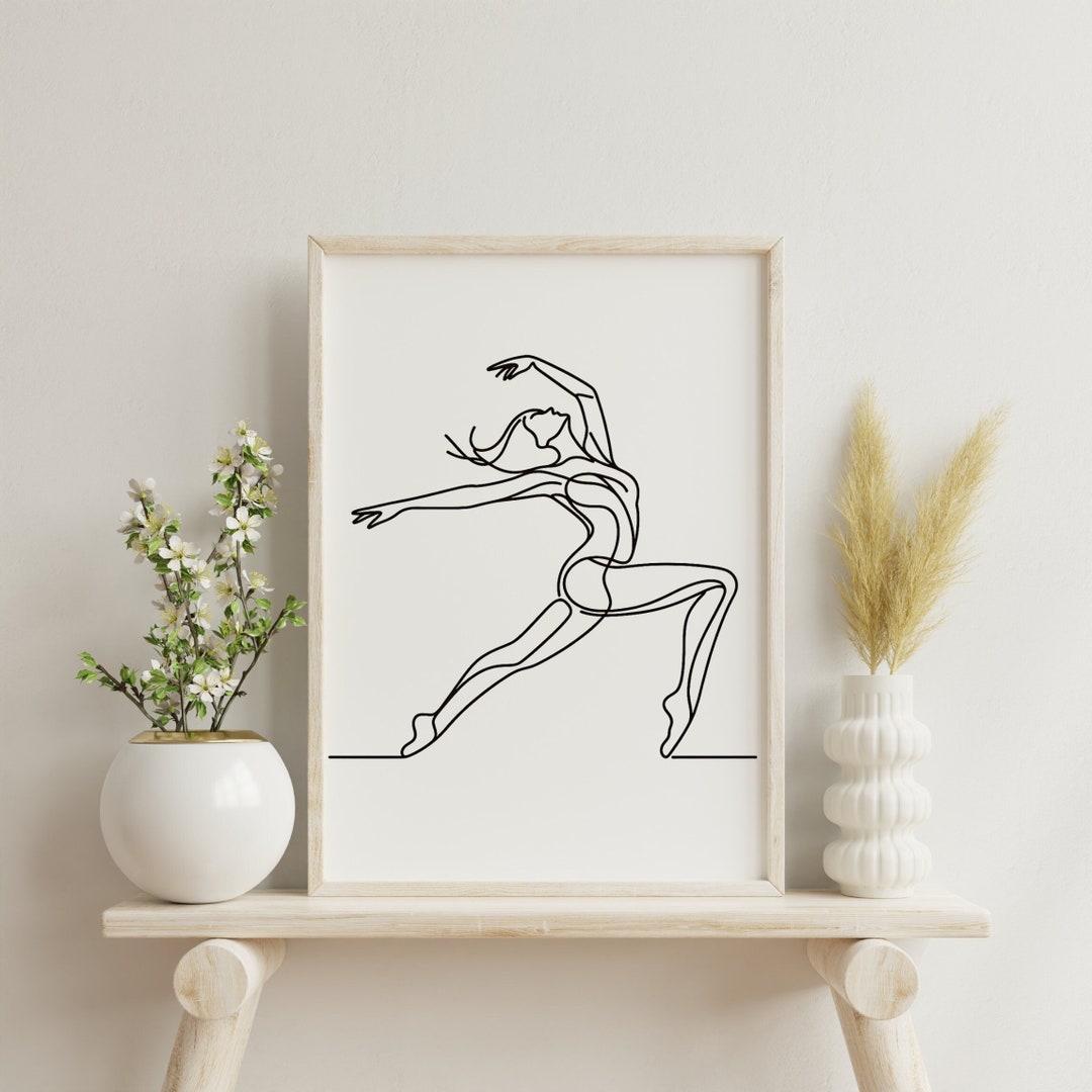 Rhythmic Elegance: Dance Line Art Poster Elegant Aesthetic Home Decor ...
