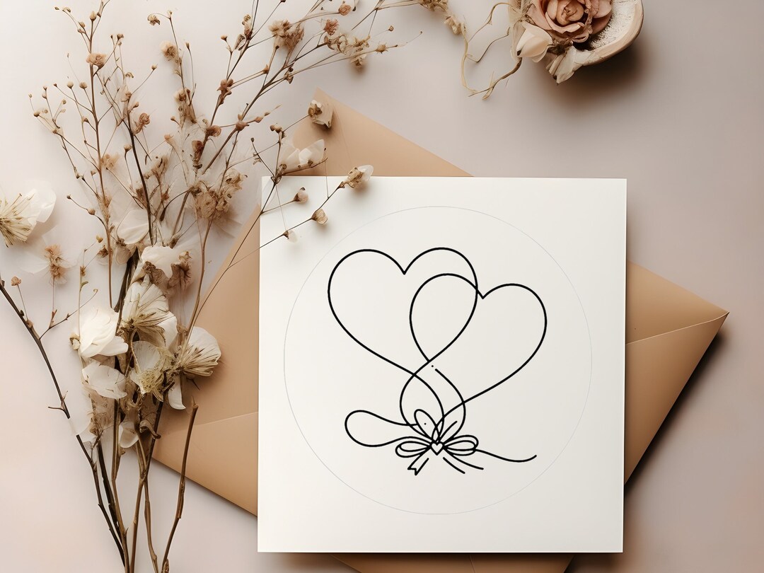 Love Hearts Line Art Sticker Transparent Wedding Sticker Indoor ...