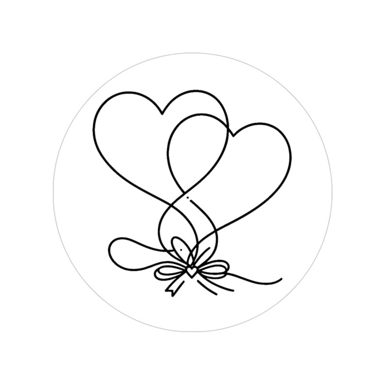 Love Hearts Line Art Sticker Transparent Wedding Sticker Indoor ...