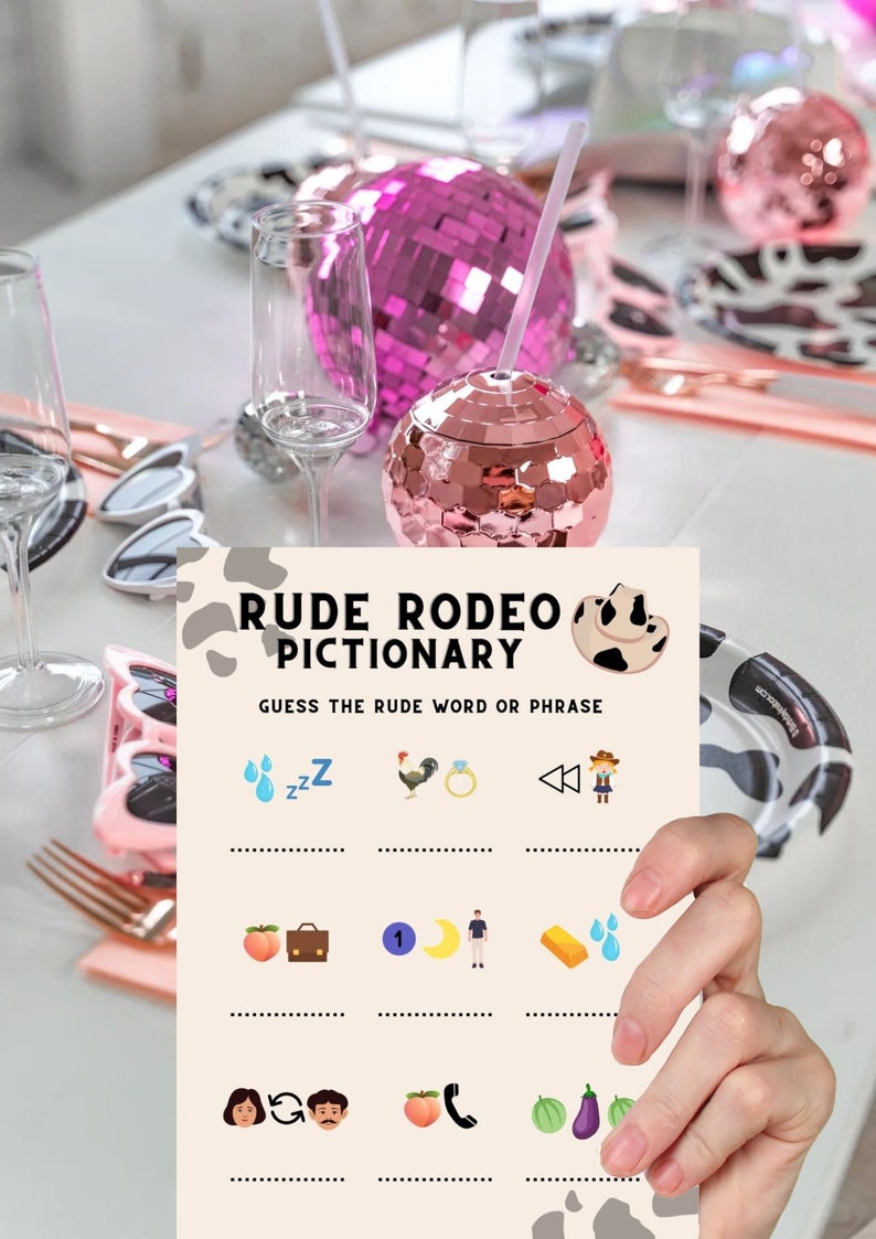 Rude Rodeo Pictionary- Hen Party Games - Bachelorette Party - Last ...