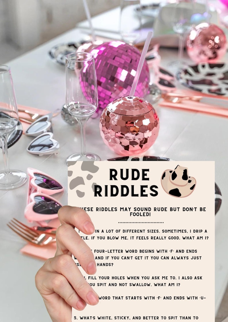 Rude Riddles Hen Party Game: Last Rodeo/cowgirl Bachelorette/hen Do ...