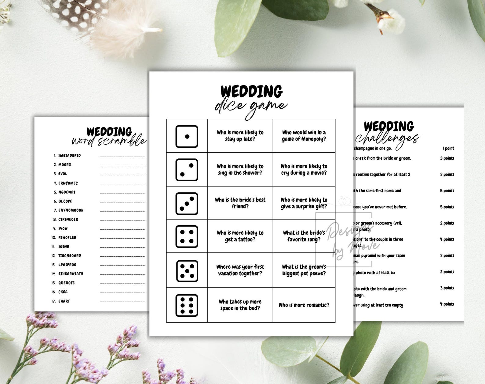 Wedding Table Games | Wedding Activities | Wedding Reception Games ...