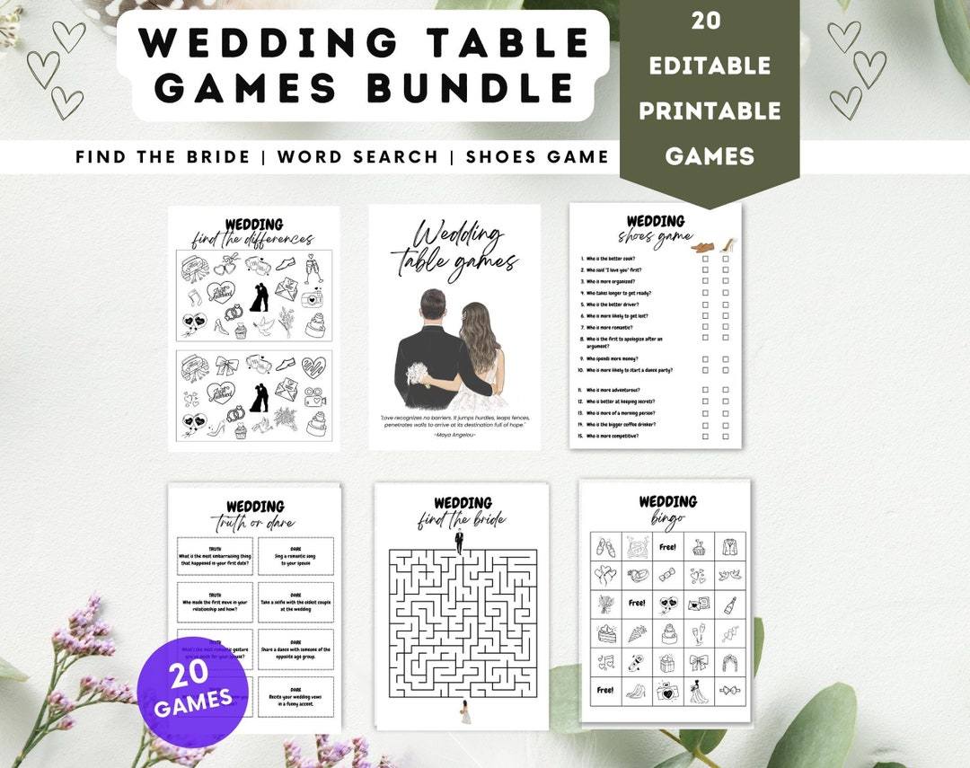 Wedding Table Games | Wedding Activities | Wedding Reception Games ...