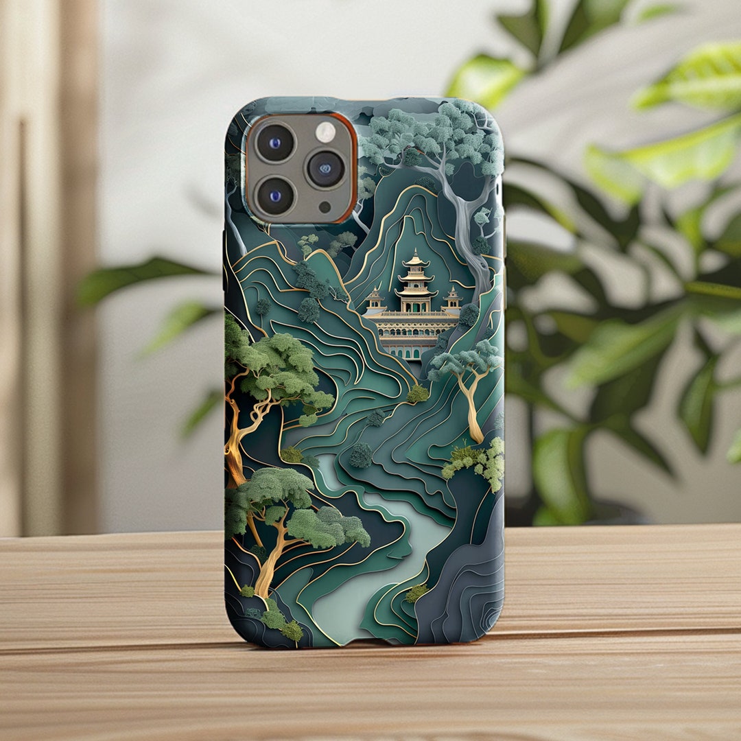 Thai Landscape in the Papercut Art Style for iPhone 15 Pro iPhone Xs ...