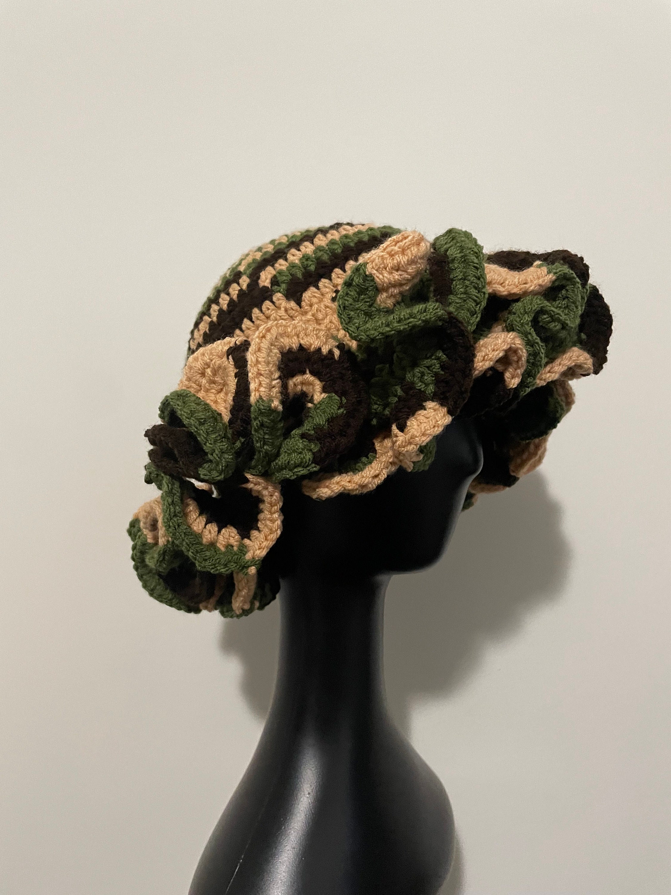 Multicolor Crochet Dramatic Ruffle Hat - Etsy
