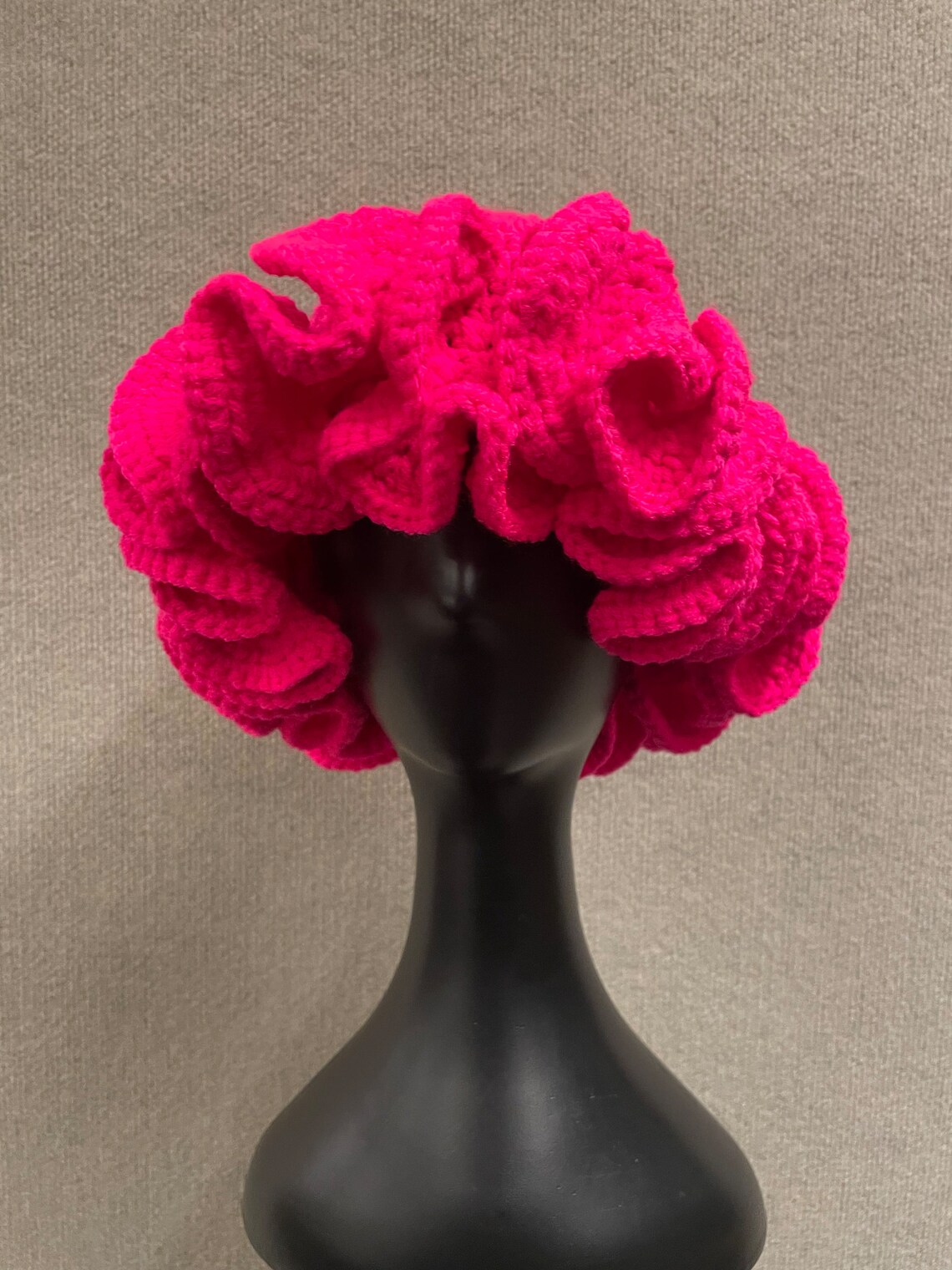 Crochet Solid Dramatic Ruffle Wavy Hat - Etsy