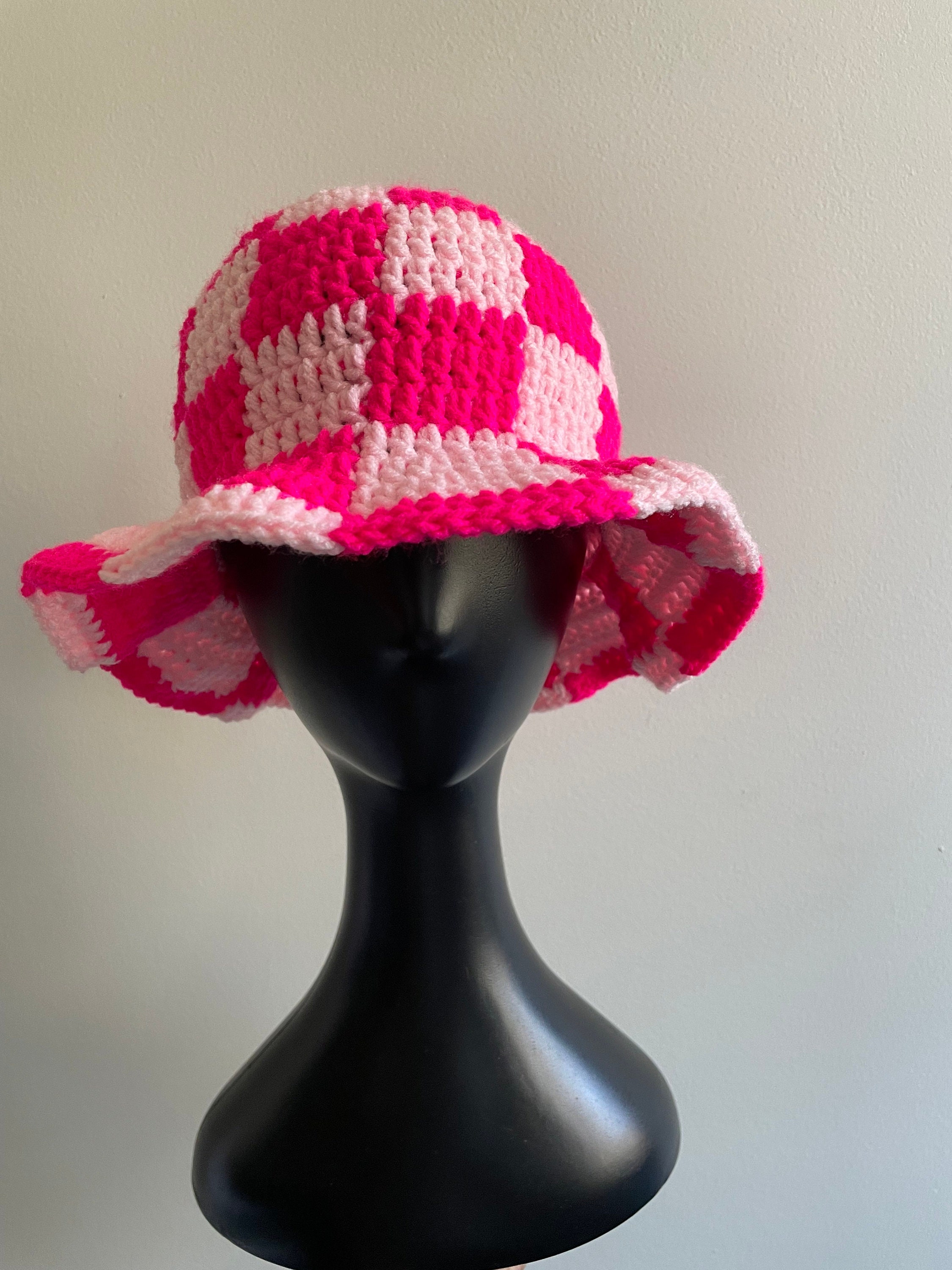Crochet Checker Bucket Hat - Etsy