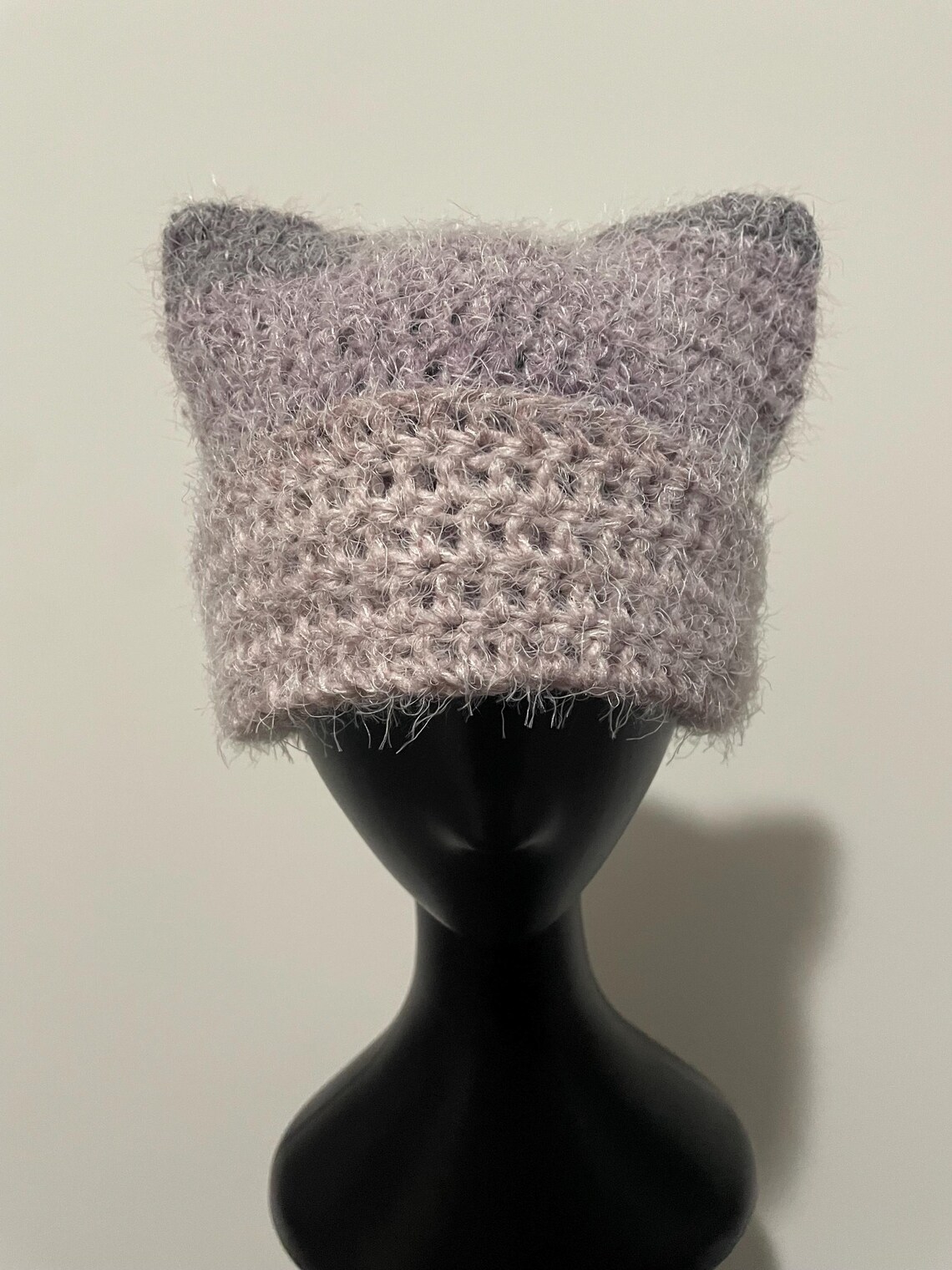 Fuzzy Crochet Cat Beanie - Etsy