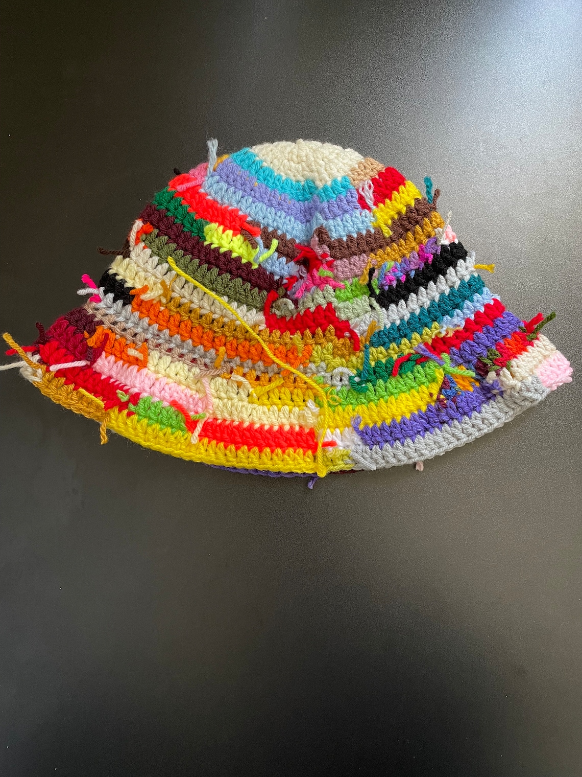 Distressed Crochet Scrap Yarn Bucket - Etsy