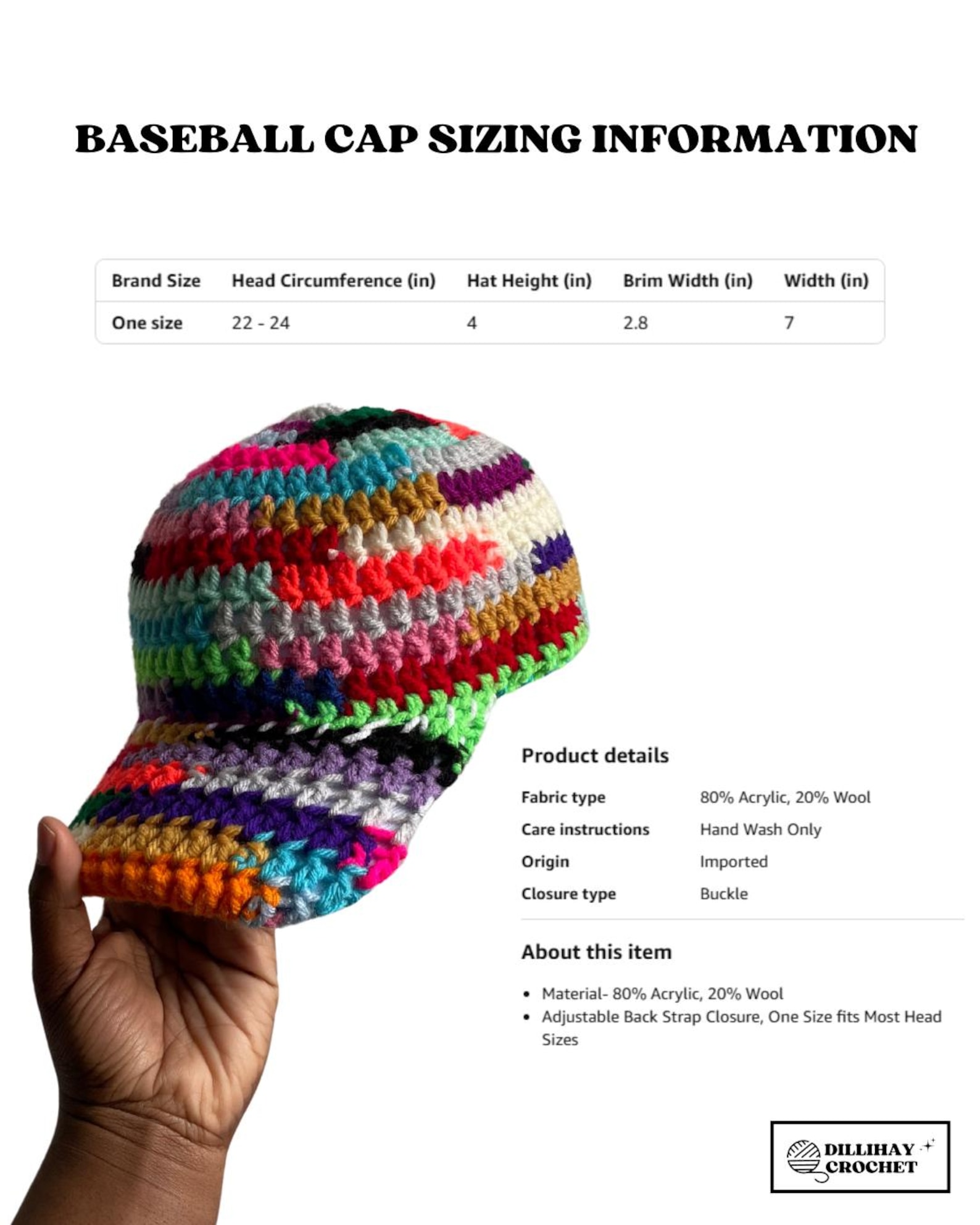 Crochet Baseball Cap - Etsy