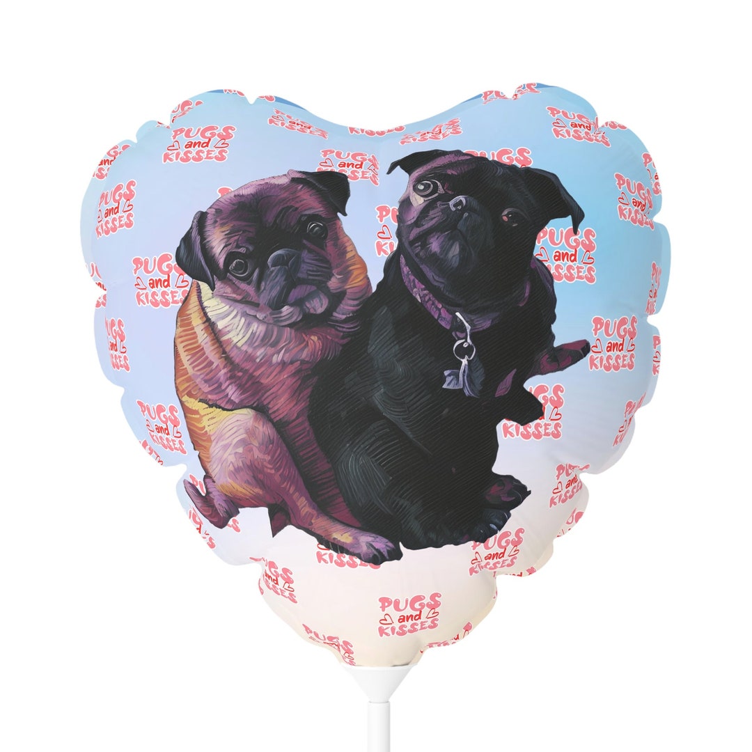 Pugs and Kisses Balloon round and Heart-shaped, 11 - Etsy