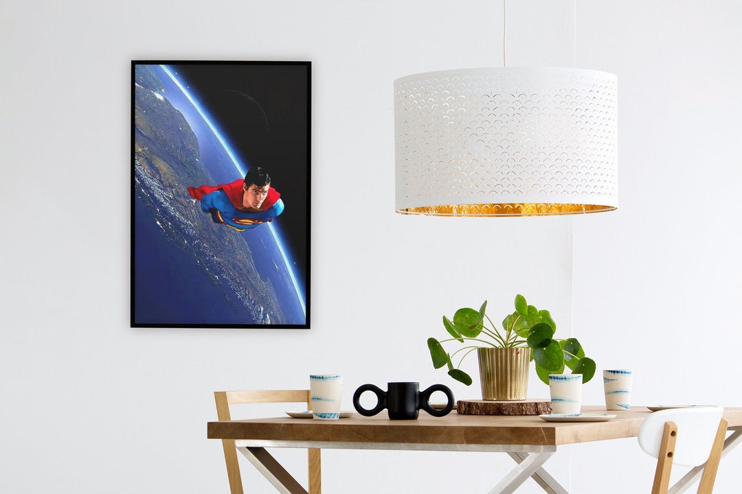 Superman Retro Image Rolled Poster, Christopher Reeve Vintage Art Print ...