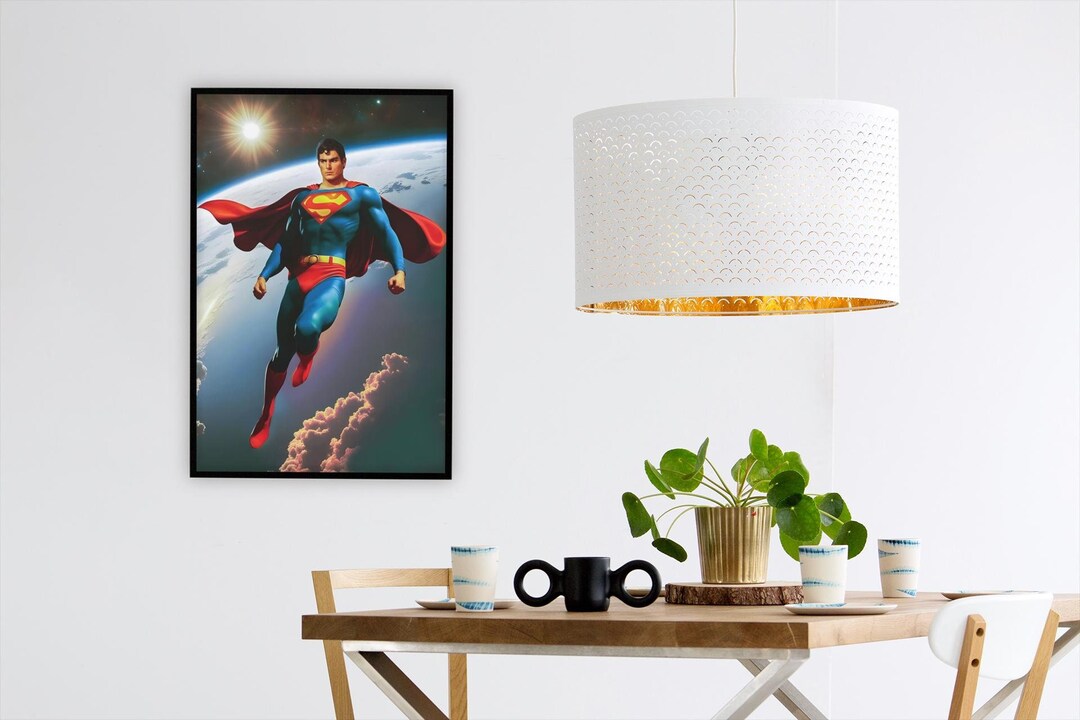 Superman Retro Poster, Christopher Reeve Movie, DC Comics Art Print ...