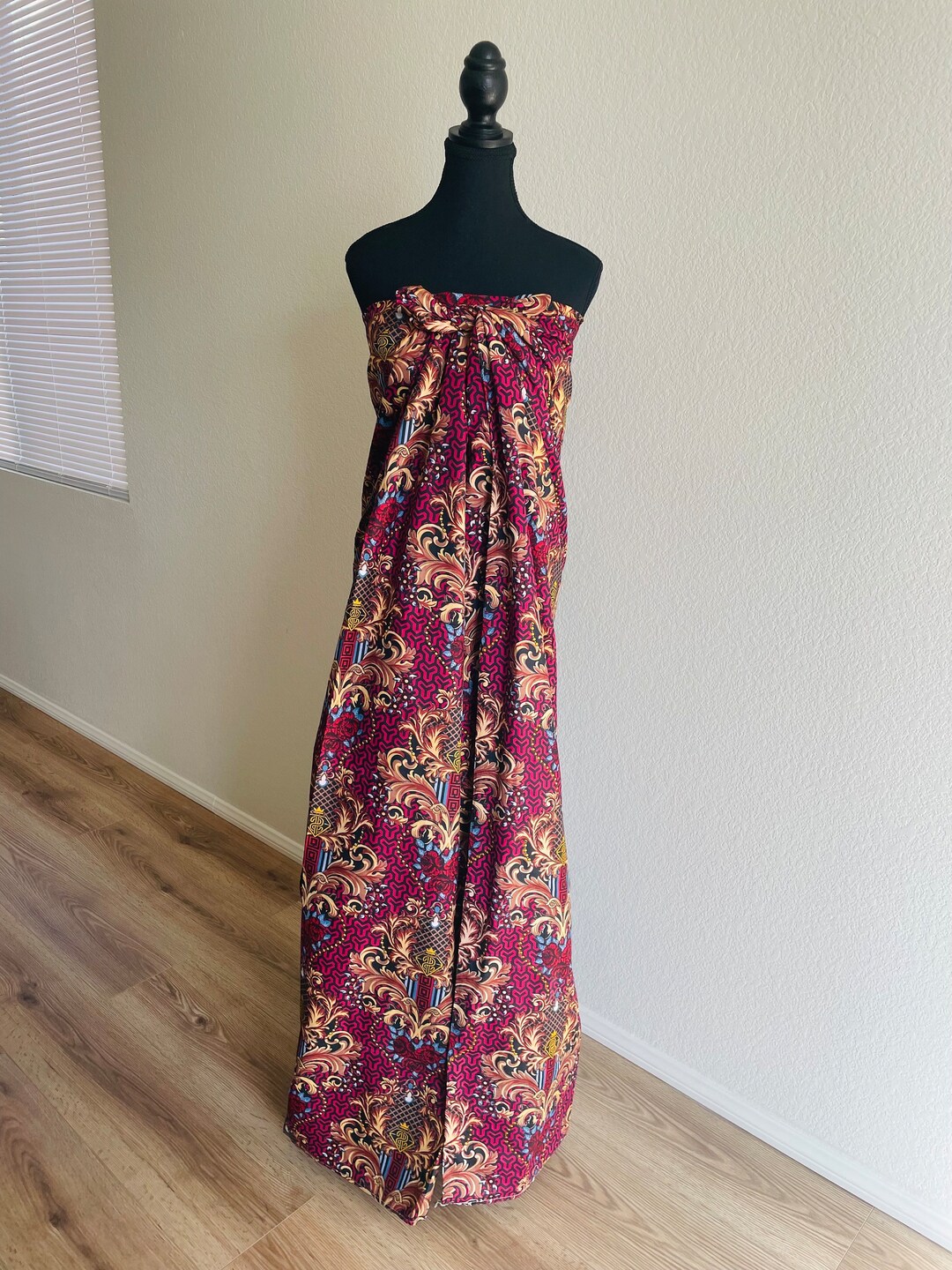 Malong Sarong Batik Maroon Brown Magenta High Premium Quality Fabric ...