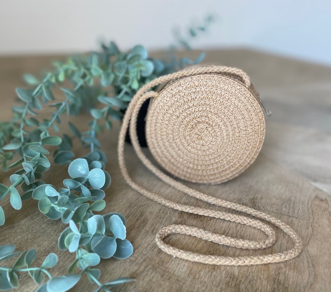 Mini Straw Crossbody Bag: Khaki Beach Purse (12cm) - Etsy