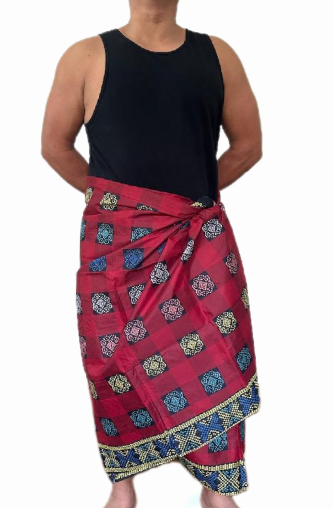 Malong Sarong Maranao Landap Colorful Red Multi Functional Attire Men ...