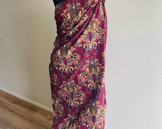 Malong Sarong Batik Maroon Brown Magenta High Premium Quality Fabric ...