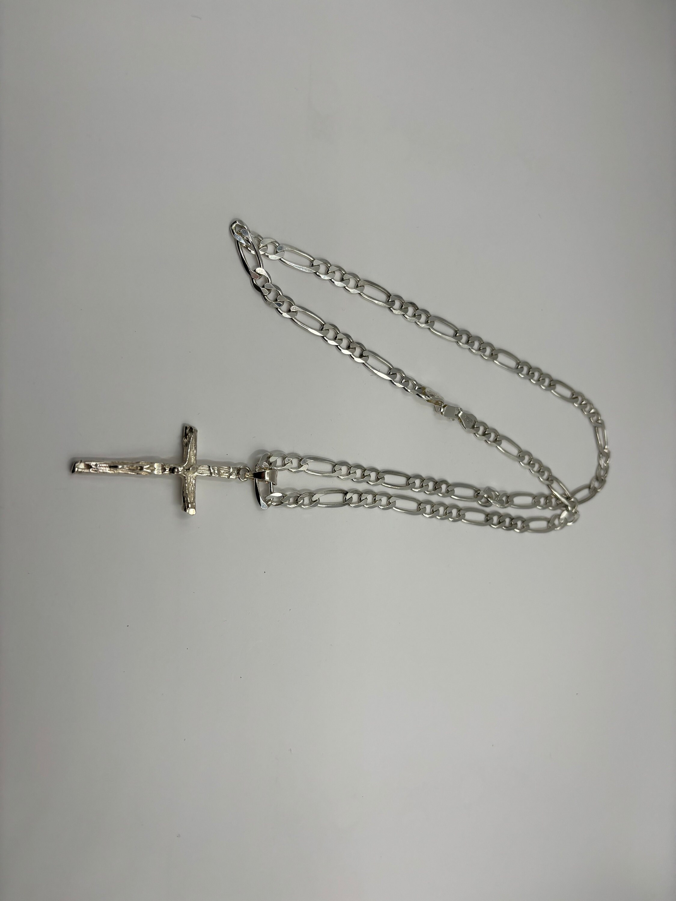 925 Silver Crucifix Necklace for Man, Chain, Mexican Silver 925, Silver Chain for Man, Silver ...