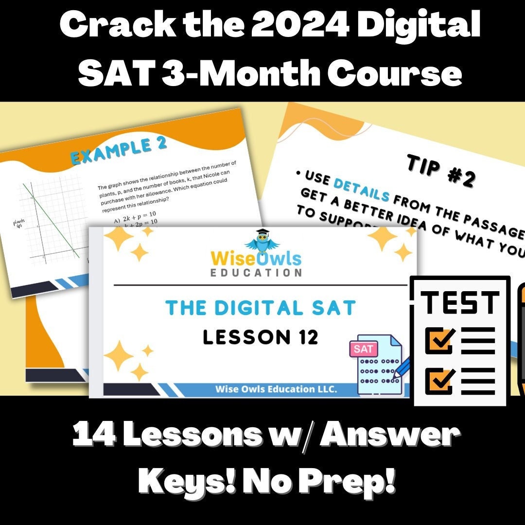 ULTIMATE SAT Exam Prep 2024 Course: 14 Lessons & Google Slides! No Prep ...