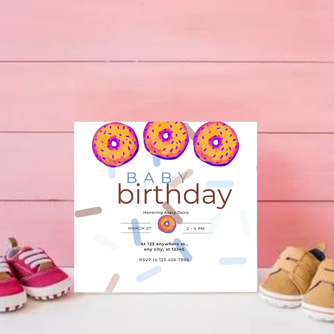 Minimalist Birthday Invites | Custom Birthday Invites | Editable ...