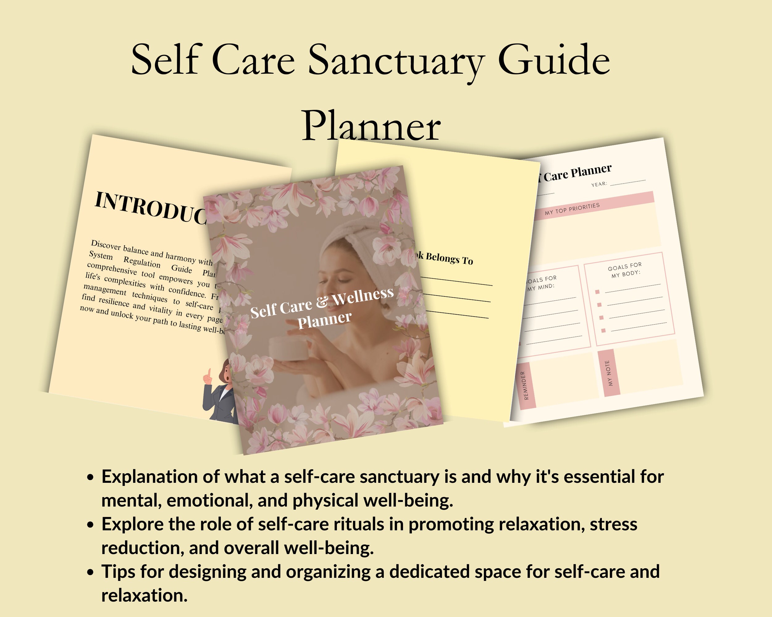 Self Care Sanctuary Guide Planner Wellness Journal Mindfulness Tracker ...