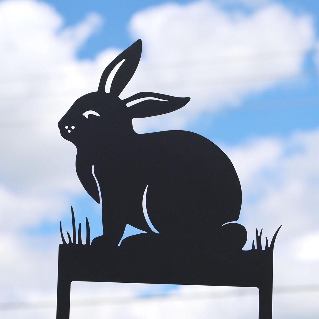 Metal Rabbit Memorial Grave Marker, Personalized Bunny Garden Stake ...