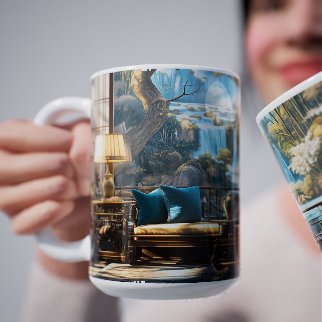 Room With View of Waterfalls, Ceramic Mug 11oz or 15oz Gifts for Him ...