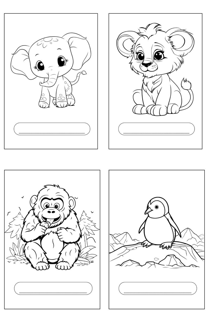 Wild Wonders: Interactive Animal Coloring Book for Kids 10 Images ...