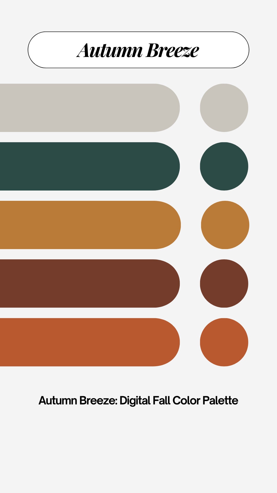 Autumn Breeze: Digital Autumn Color Palette 5 Variable Colors Digital ...