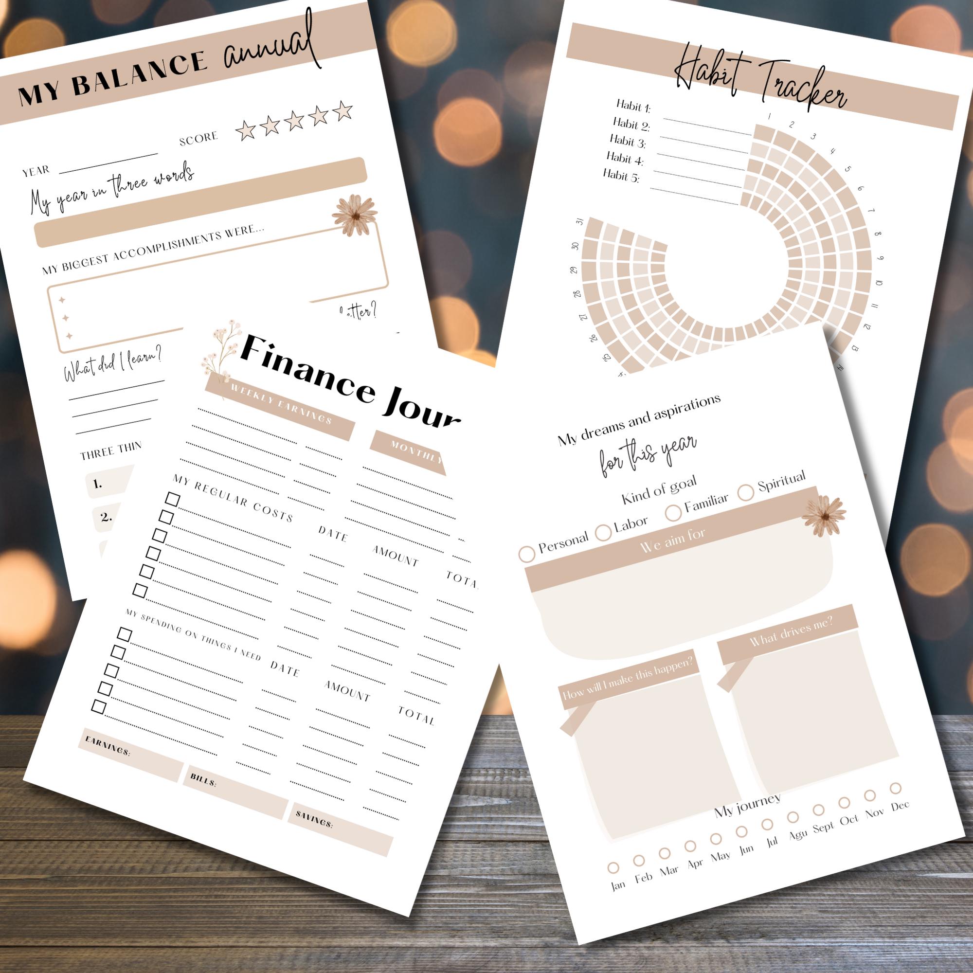 2025 All-in-one Printable Planner: Feminine Design, Watercolor Art and ...