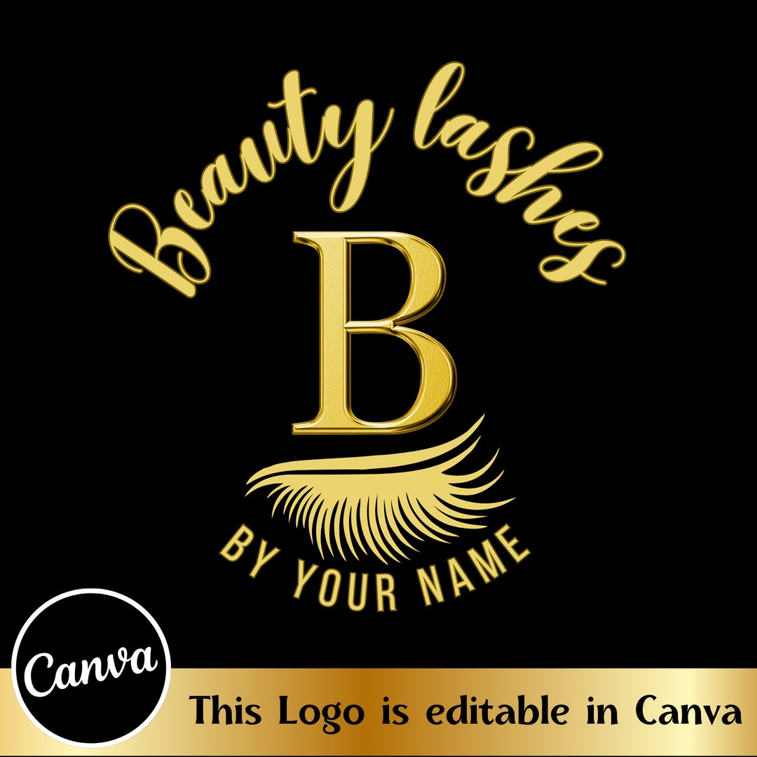 Eyelash Logo Design, DIY Lash Logo, Lexury Gold Logo, Premade Logo ...