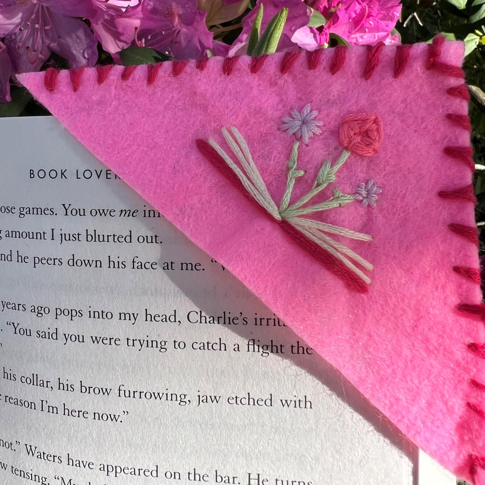 Custom Hand Embroidered Corner Bookmark - Etsy
