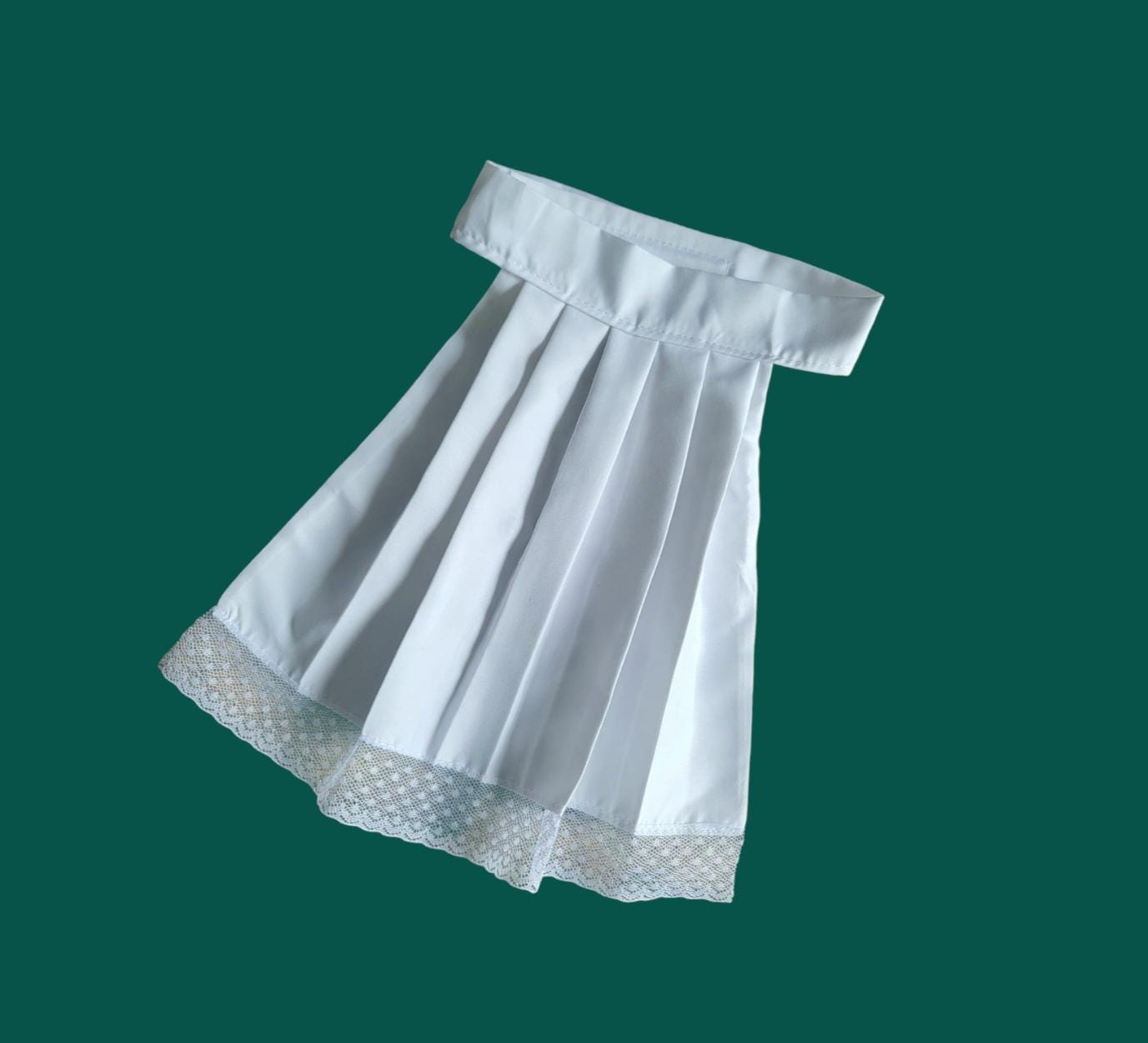 White Cotton Jabot Cravat Neck Frill With Lace Edge Victorian Steampunk ...