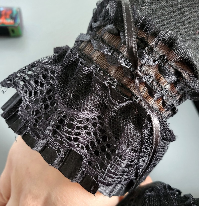 Black Lace Wrist Cuffs, Ruffled Goth Victorian Style - Etsy